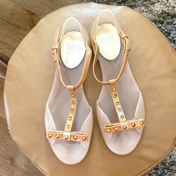 Stuart Weitzman | Shoes | Stuart Weitzman Jelly With Gold Studs Sandals ...